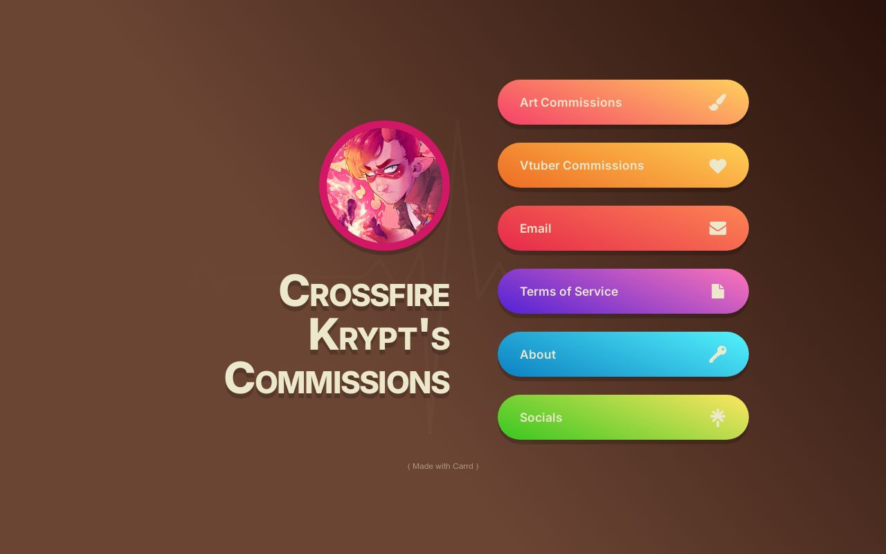 Crossfire Krypt's Commissions
